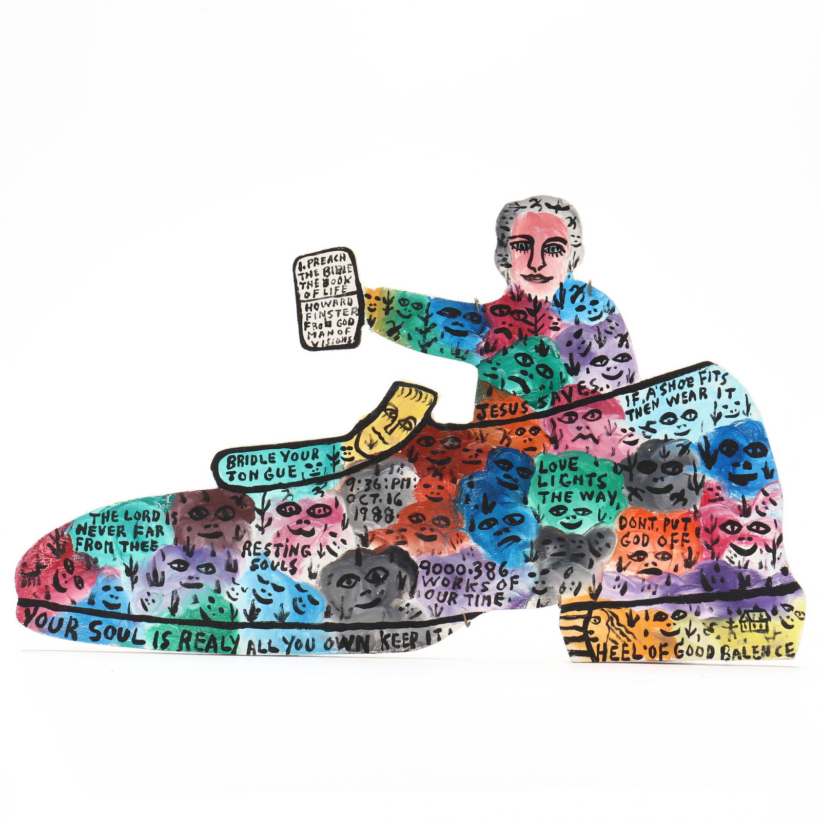 Howard Finster (al/ga, 1916-2001), Self Portrait In A Shoe Auction