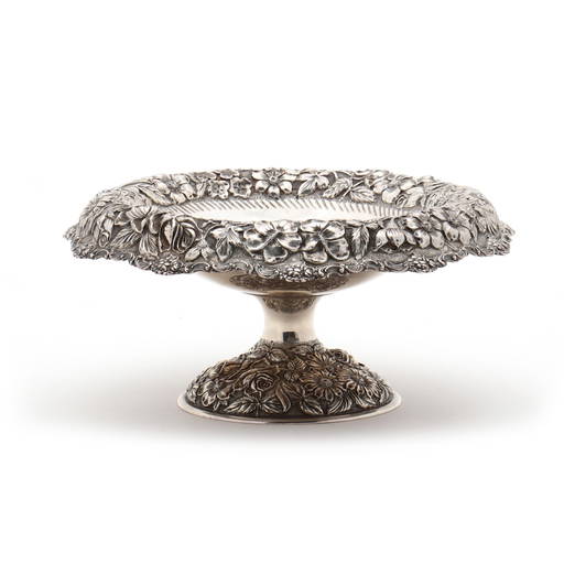 Antique Stieff Repousse Sterling Silver Compote