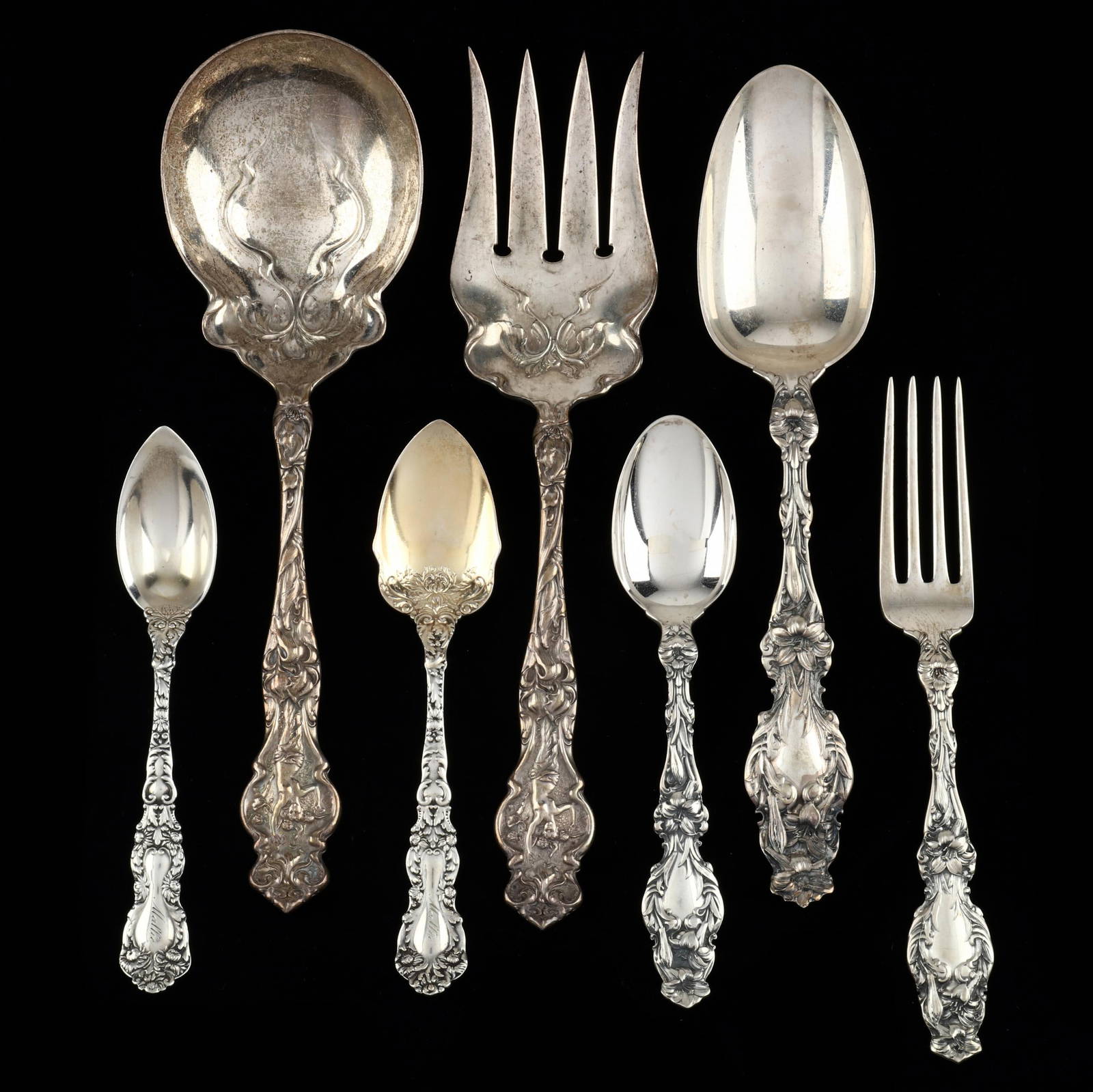 A Collection Of American Sterling Silver Assorted Flatware Auction