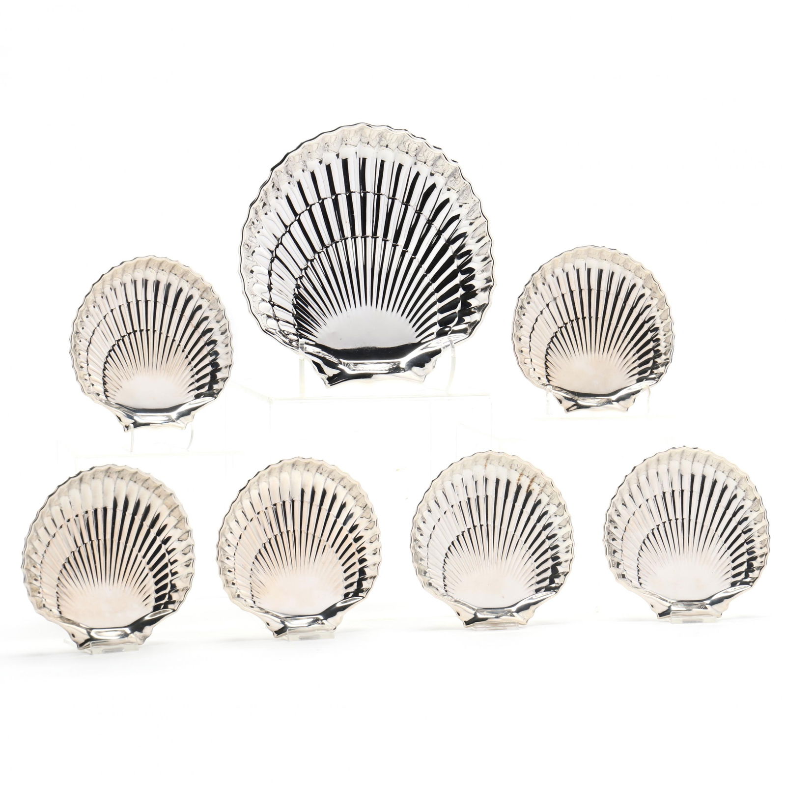 Set Of Seven Gorham Sterling Silver Shell Dishes