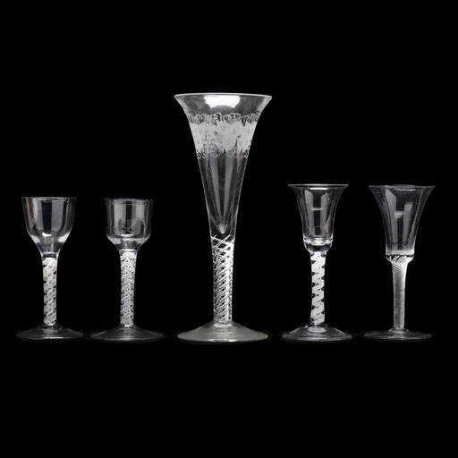 Collection Of Five Georgian Air Twist Glass Stems