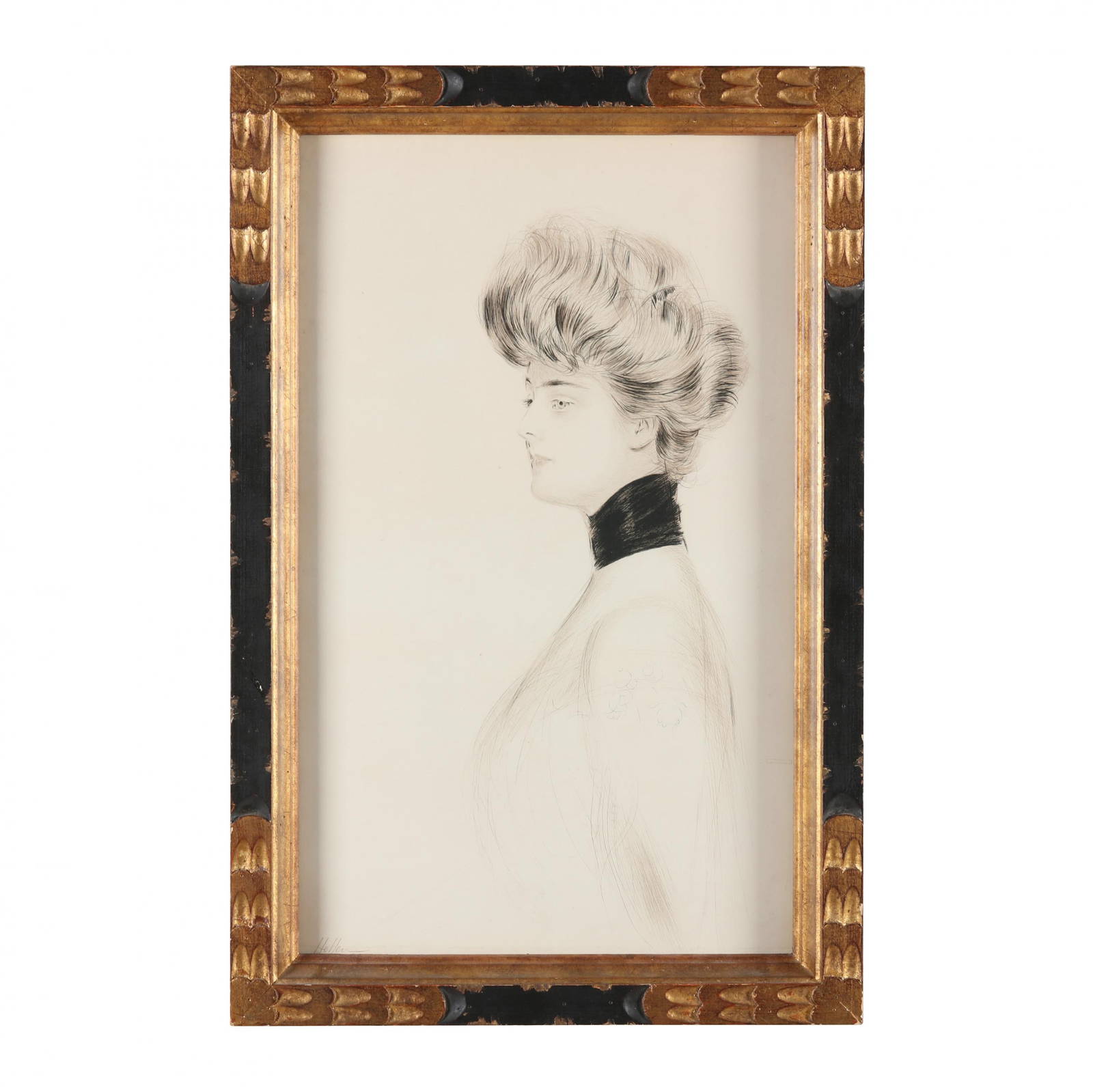 Paul-césar Helleu (french, 1877-1927), Portrait Of A Woman In Profile ...