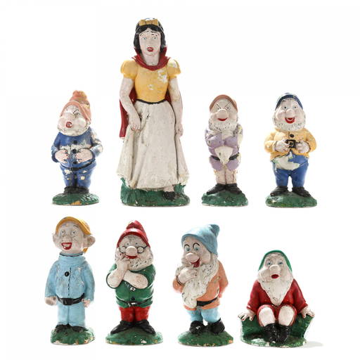 Vintage Snow White And The Seven Dwarfs Garden Statues
