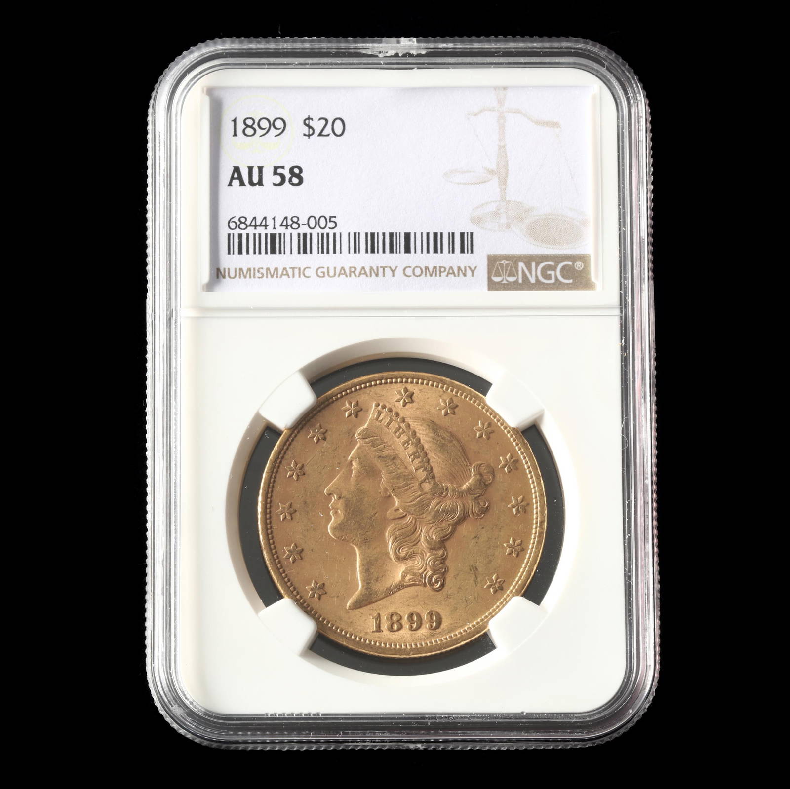 1899 Liberty Head $20 Gold Double Eagle, Ngc Au58 Auction