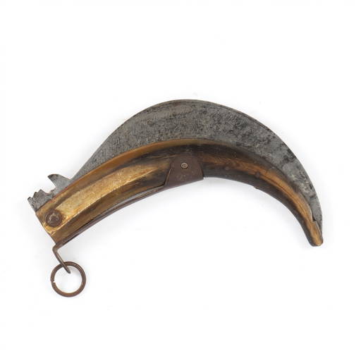 Large Mexican Navaja Curved Folding Knife, 19th Century