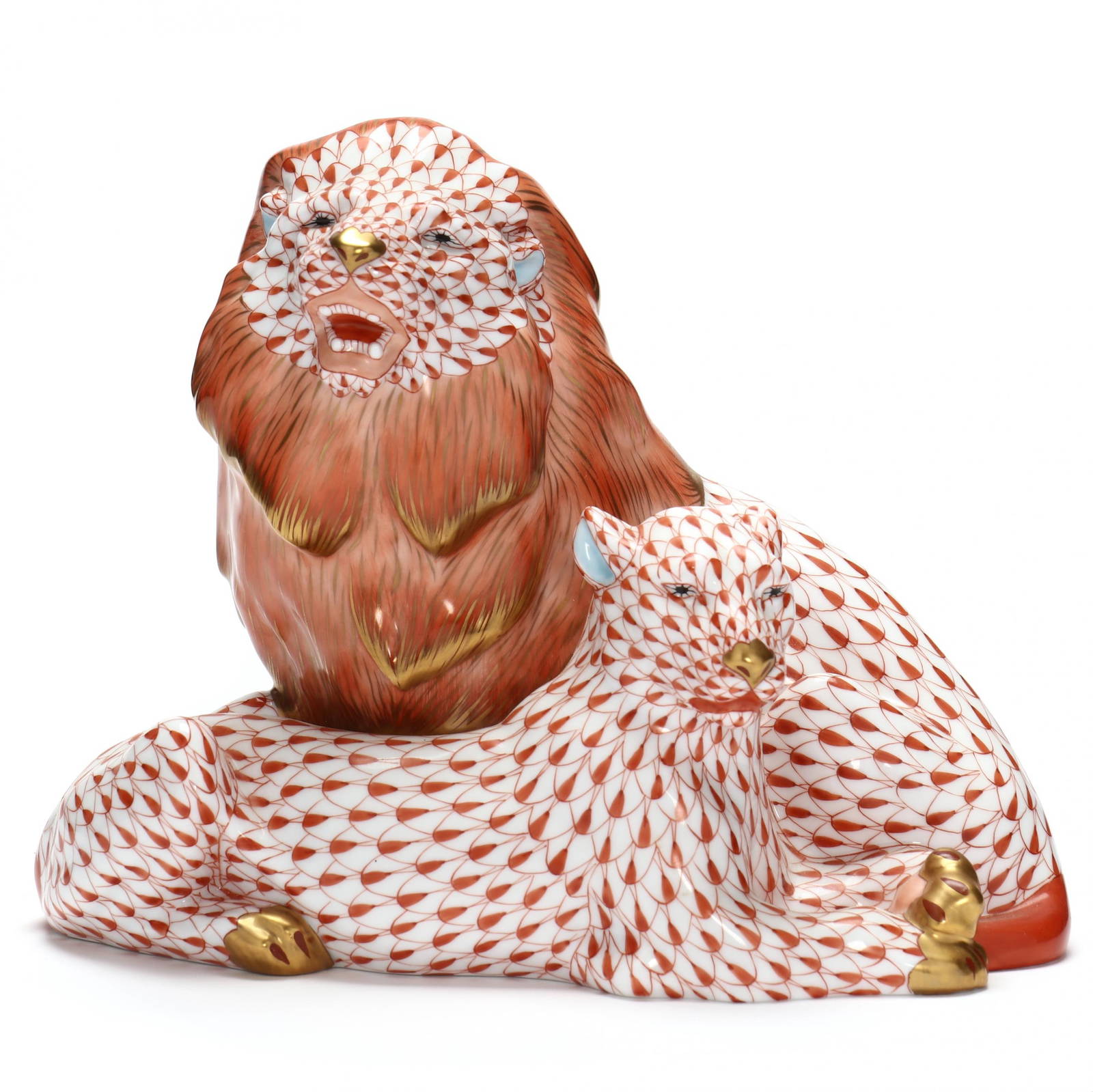 Herend Pair Of Lions Auction