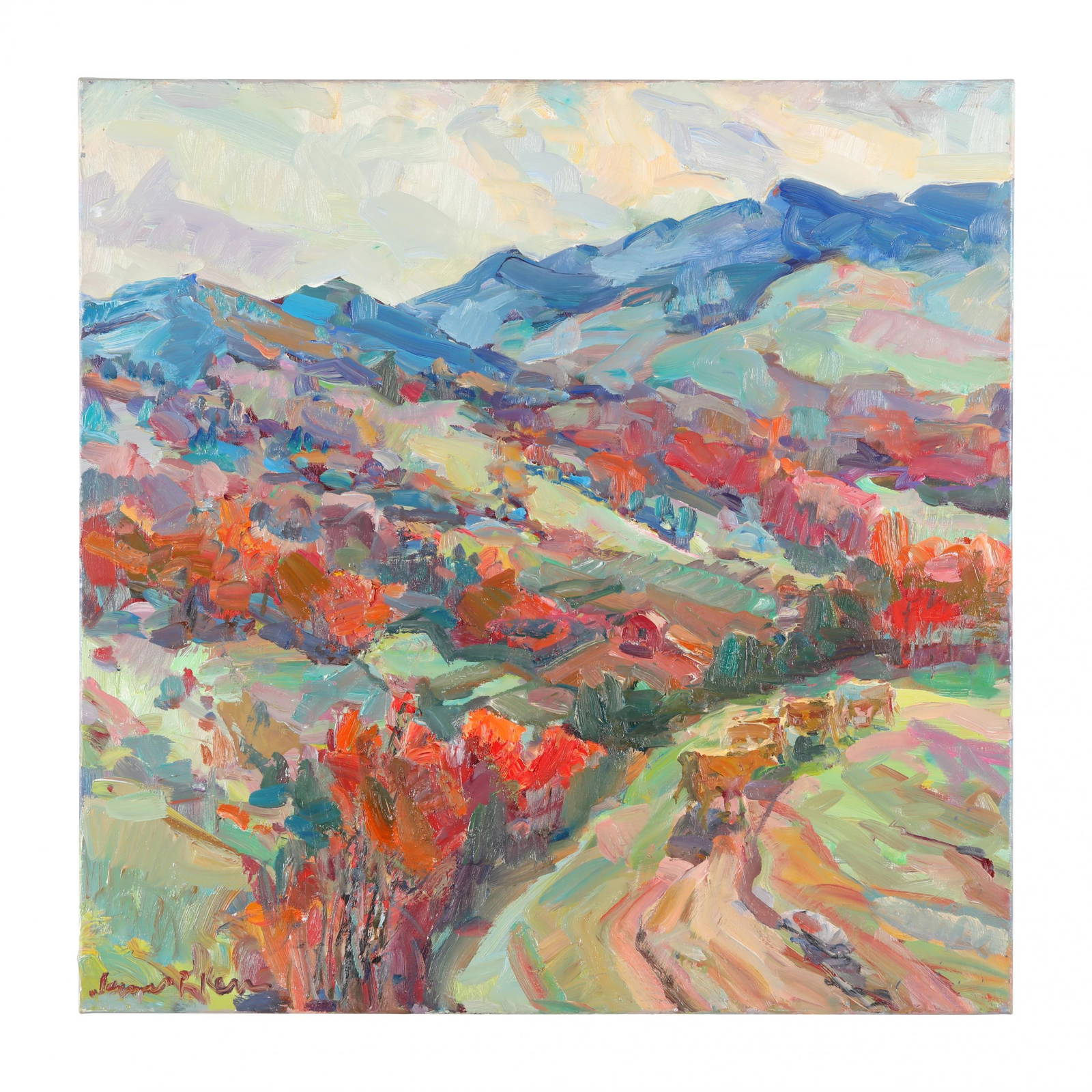 James P. Kerr (american, B. 1953), Red Bud Time (matney Hill) Auction