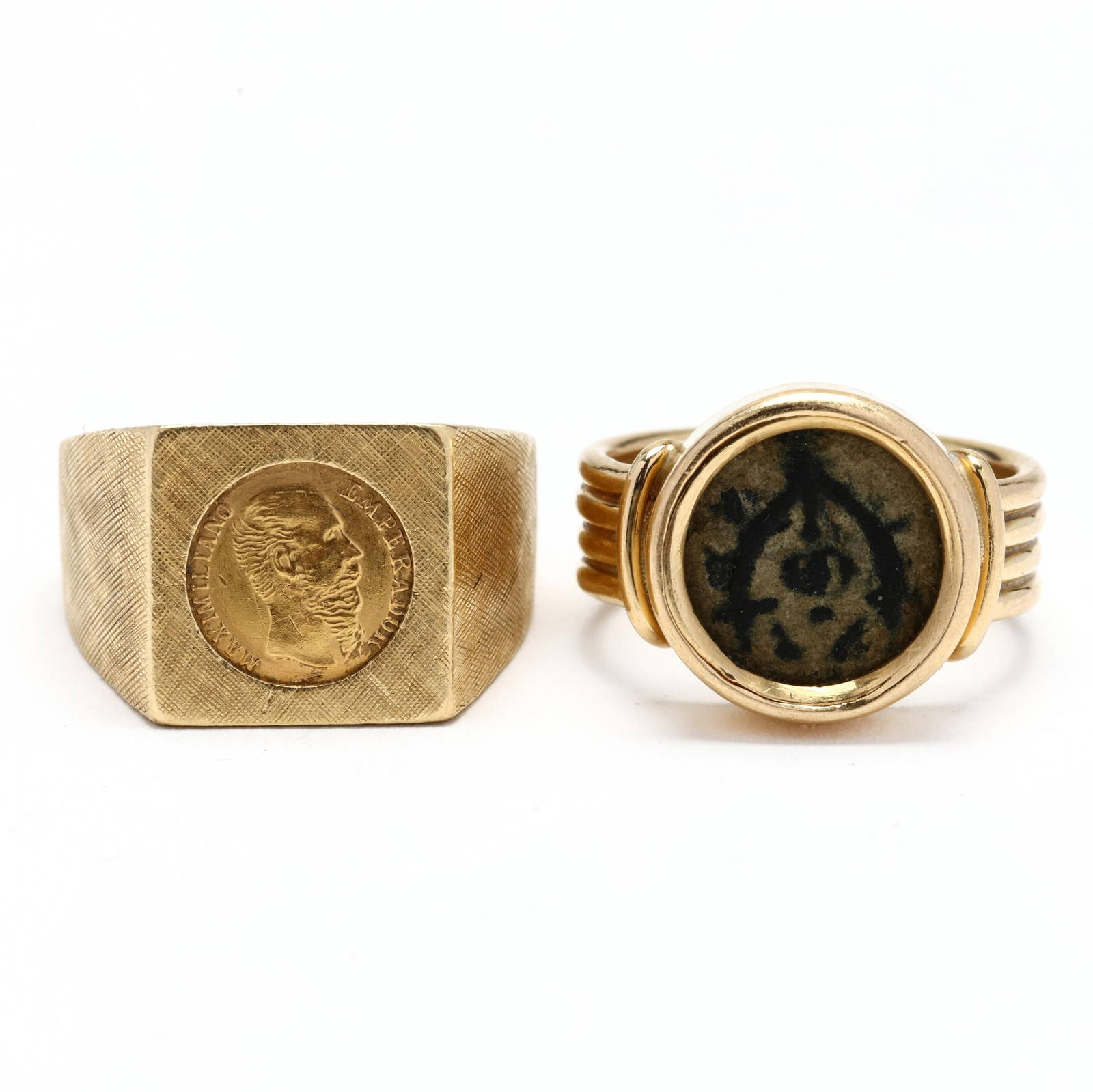 Two Gent's Gold Rings Auction