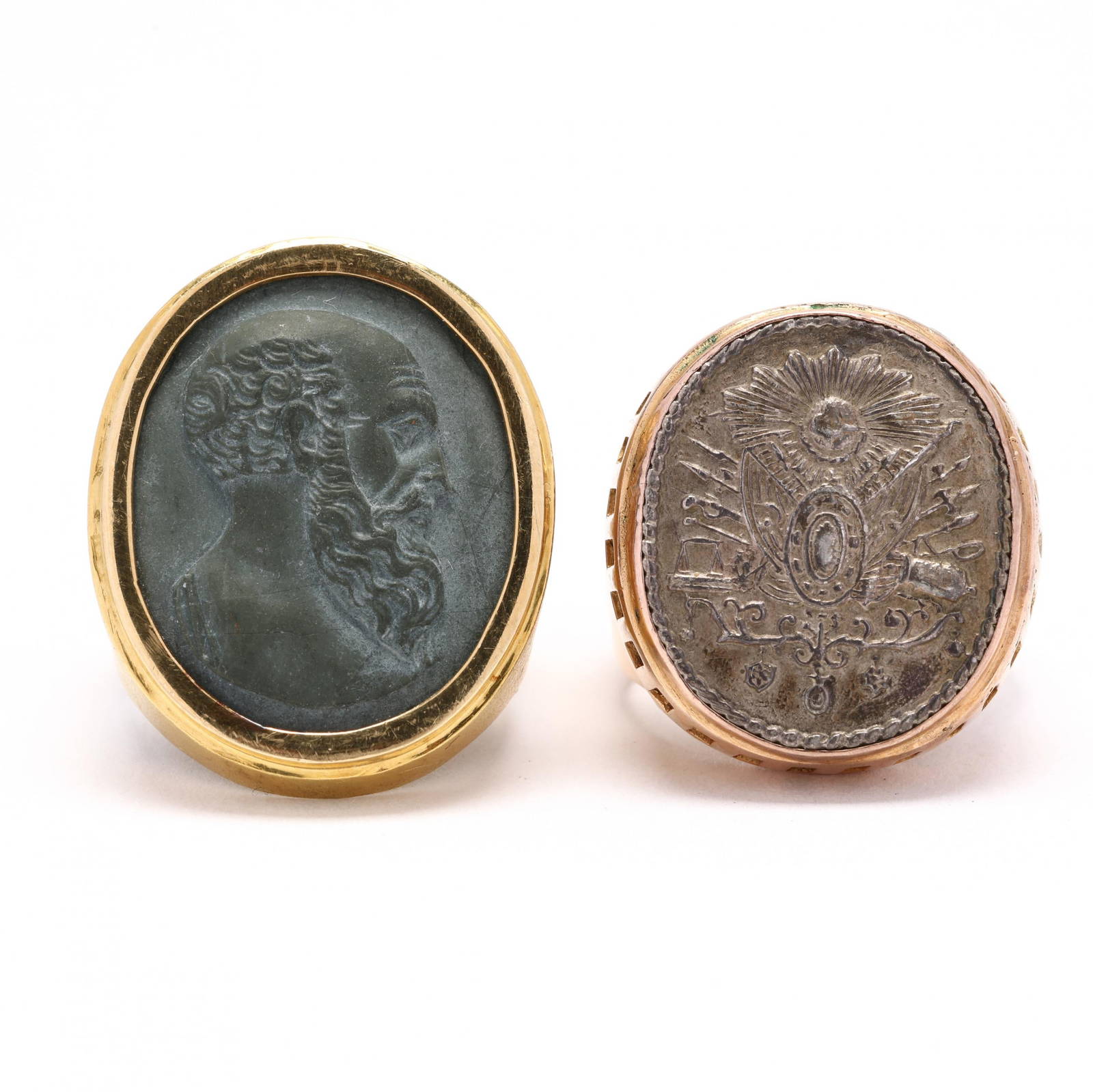 Two Gent's Gold Rings Auction