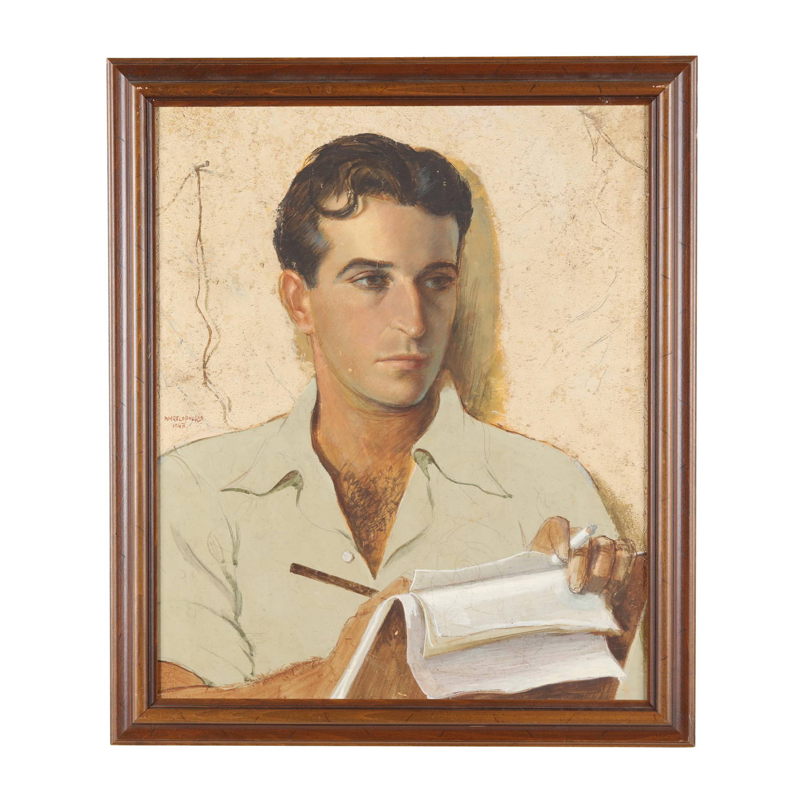 Aristomenis Angelopoulos (greek, 1900-1990), Portrait Of Andreas ...