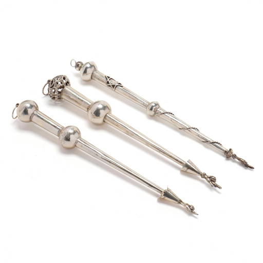 Group Of Three Russian Silver Torah Pointers