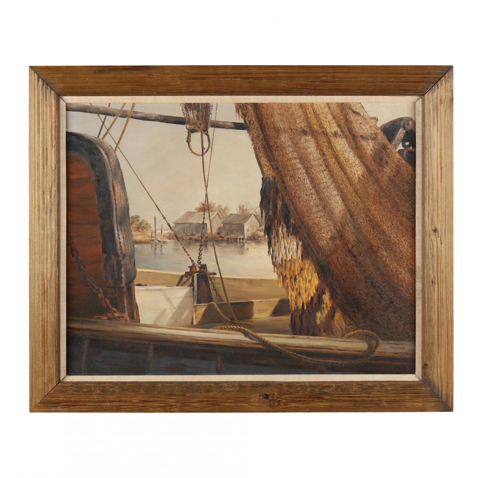 John Carter Shryock (nc, 1914-2007), North Carolina Harbor Scene Auction