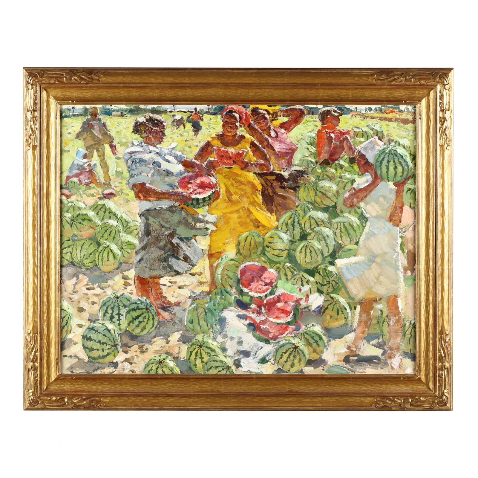 Viktor Petrovich Patrin (russian, B. 1942), The Watermelon Orchard Auction