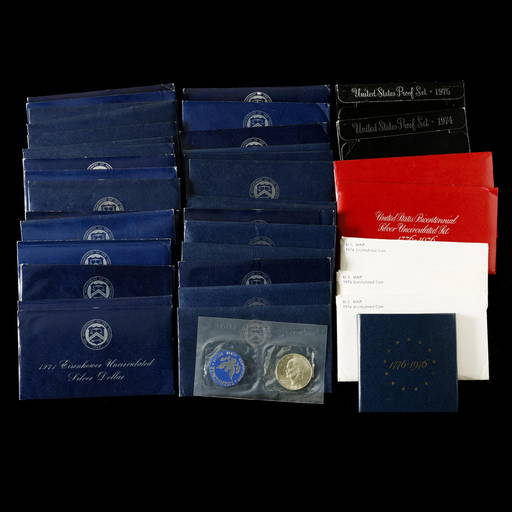 Grouping Of 1970s U.s. Mint Proof And Uncirculated Specimen Coins