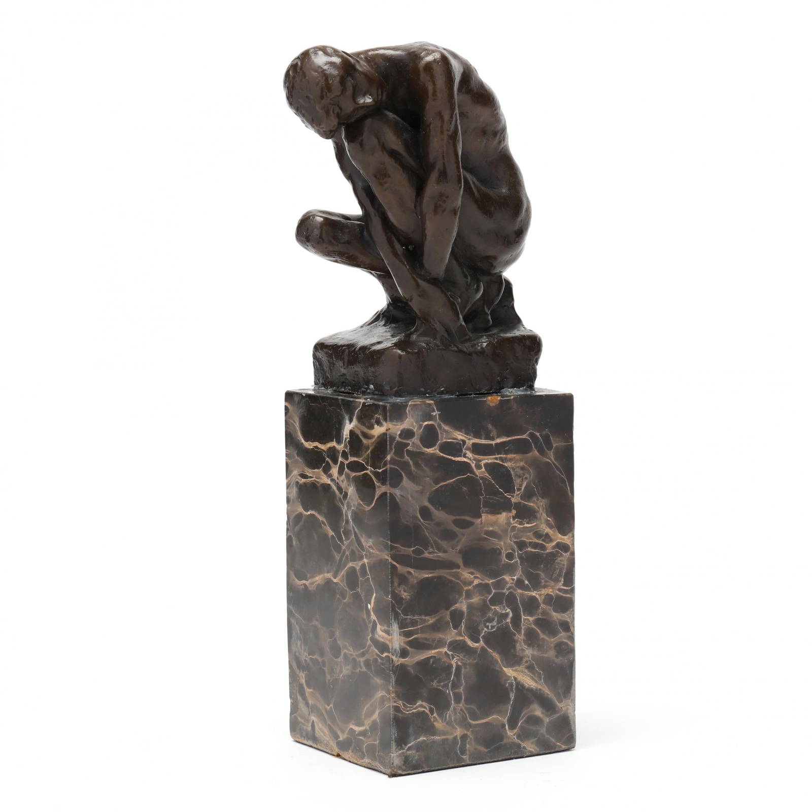 After Auguste Rodin (french 1840-1917), Bronze Statuette Of Crouching ...