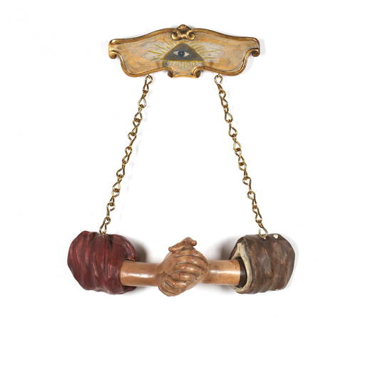 An Unusual 19th Century Continental Masonic Polychrome Carving