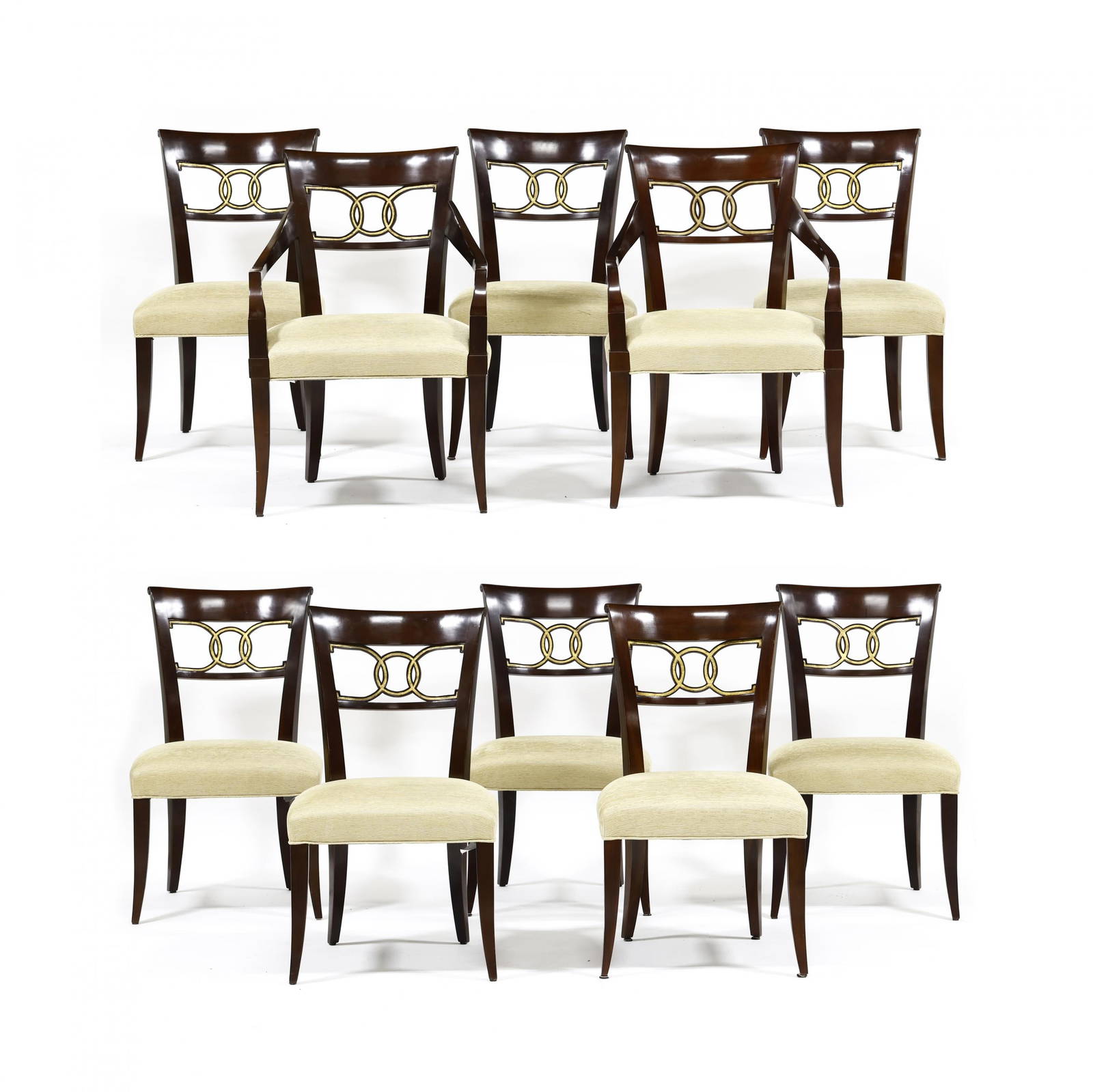 Baker, Set Of Ten Cleo Dining Chairs Auction