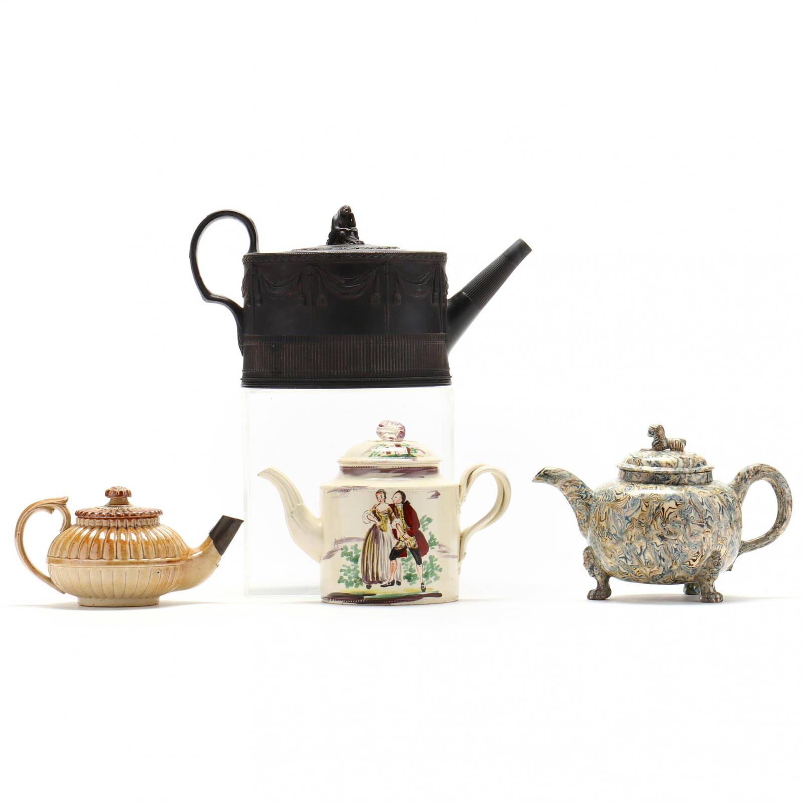 Four Antique English Teapots Auction