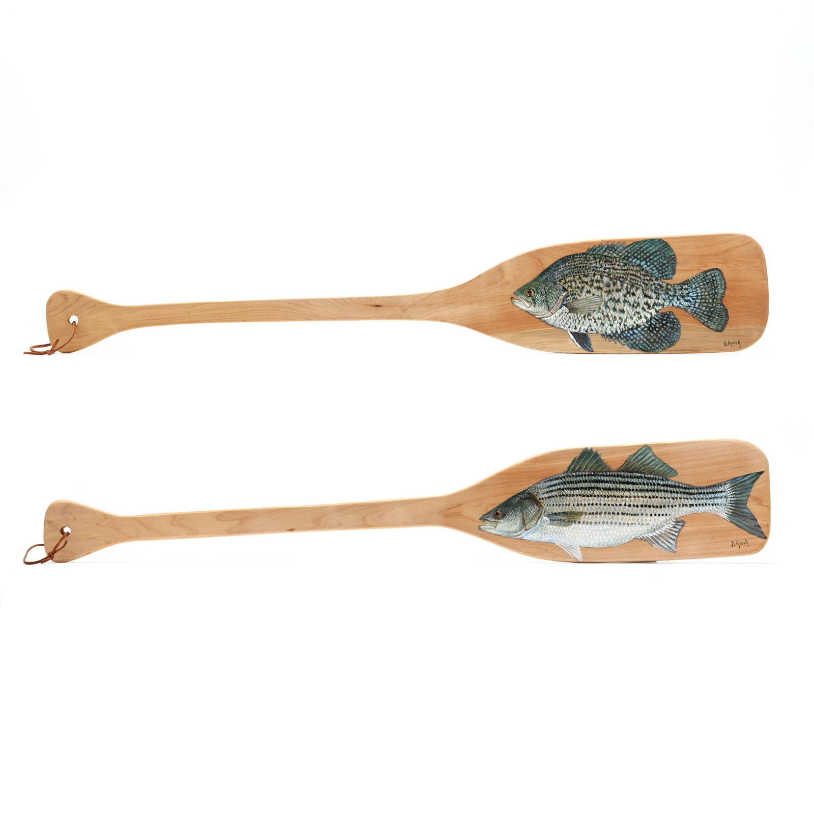 Duane Raver (nc, 1927-2022), White Bass And Crappie On Paddles (two ...