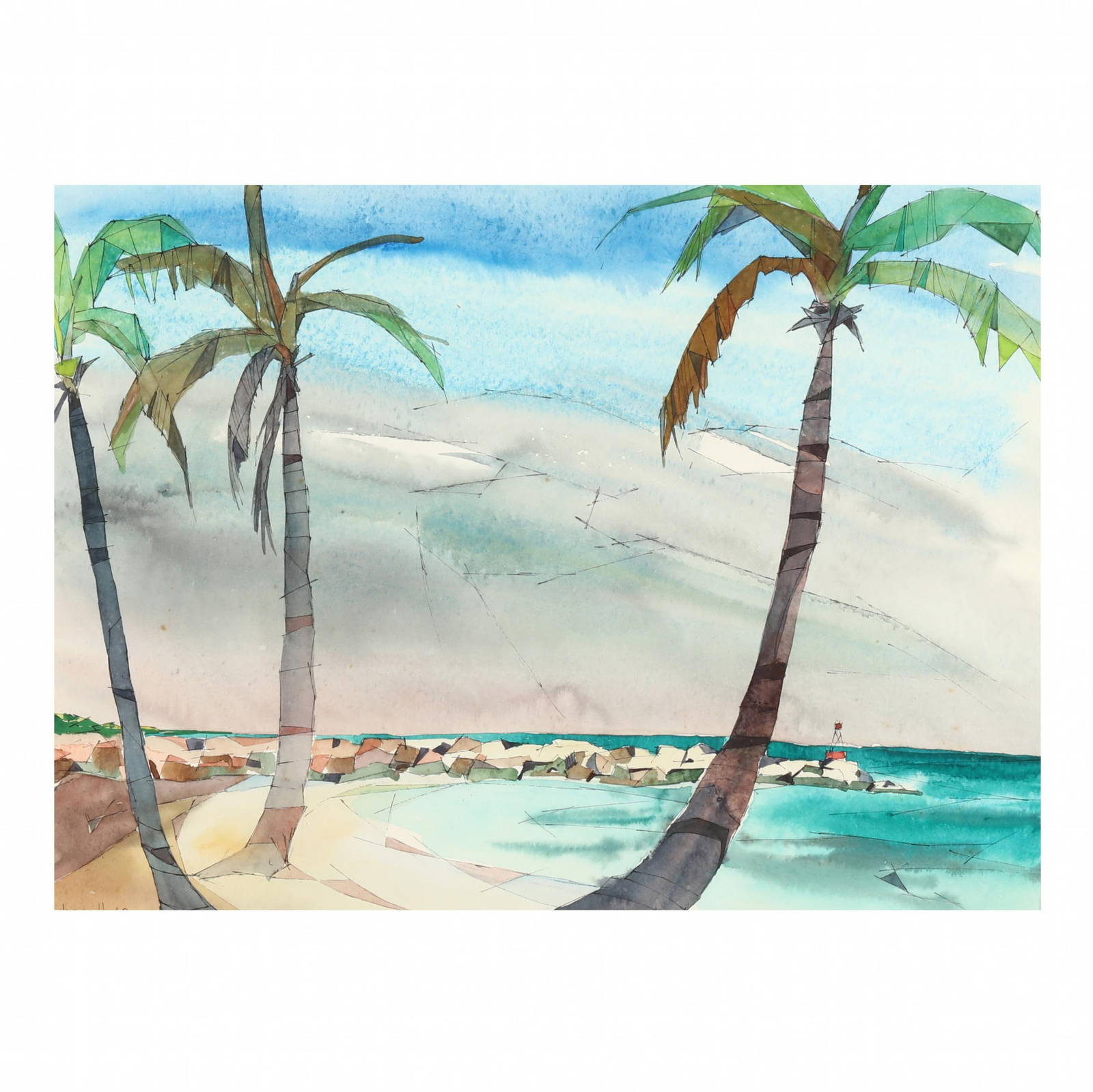 Claude Howell (nc, 1915-1997), Palms, Lucayan Beach Auction