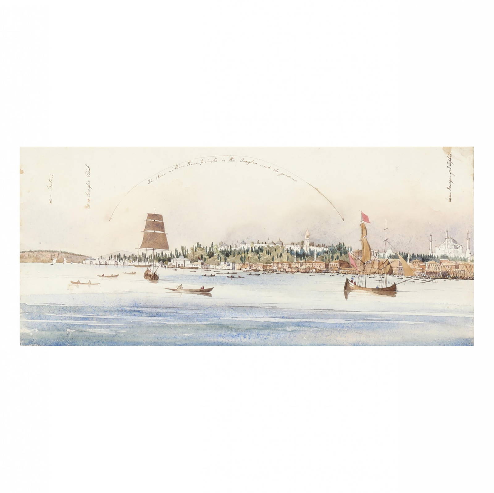 Henry Byam Martin (english, 1803-1865), View Of The Seraglio & Hagia ...