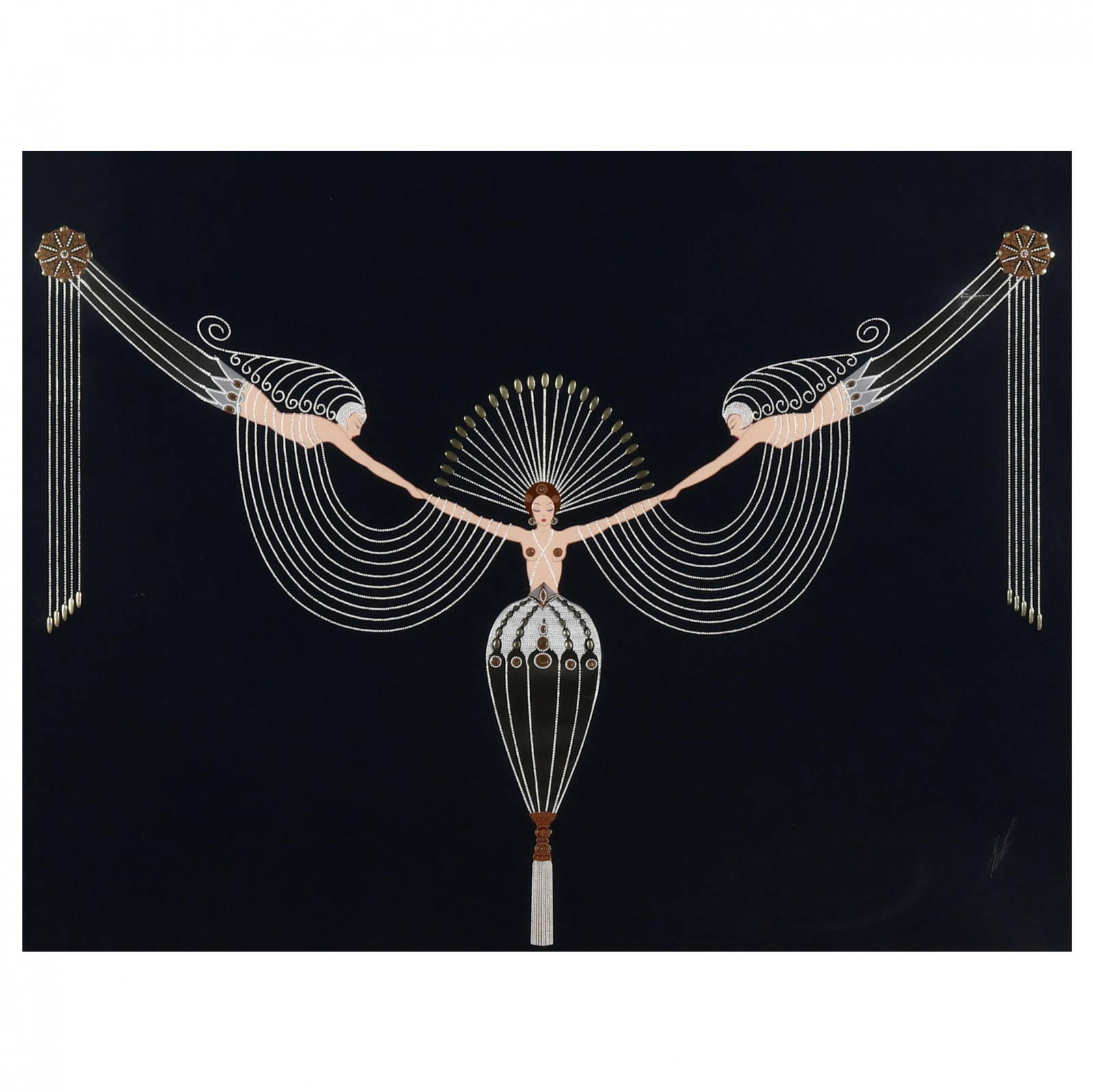 Erté (french, 1892–1990), The Necklace Auction