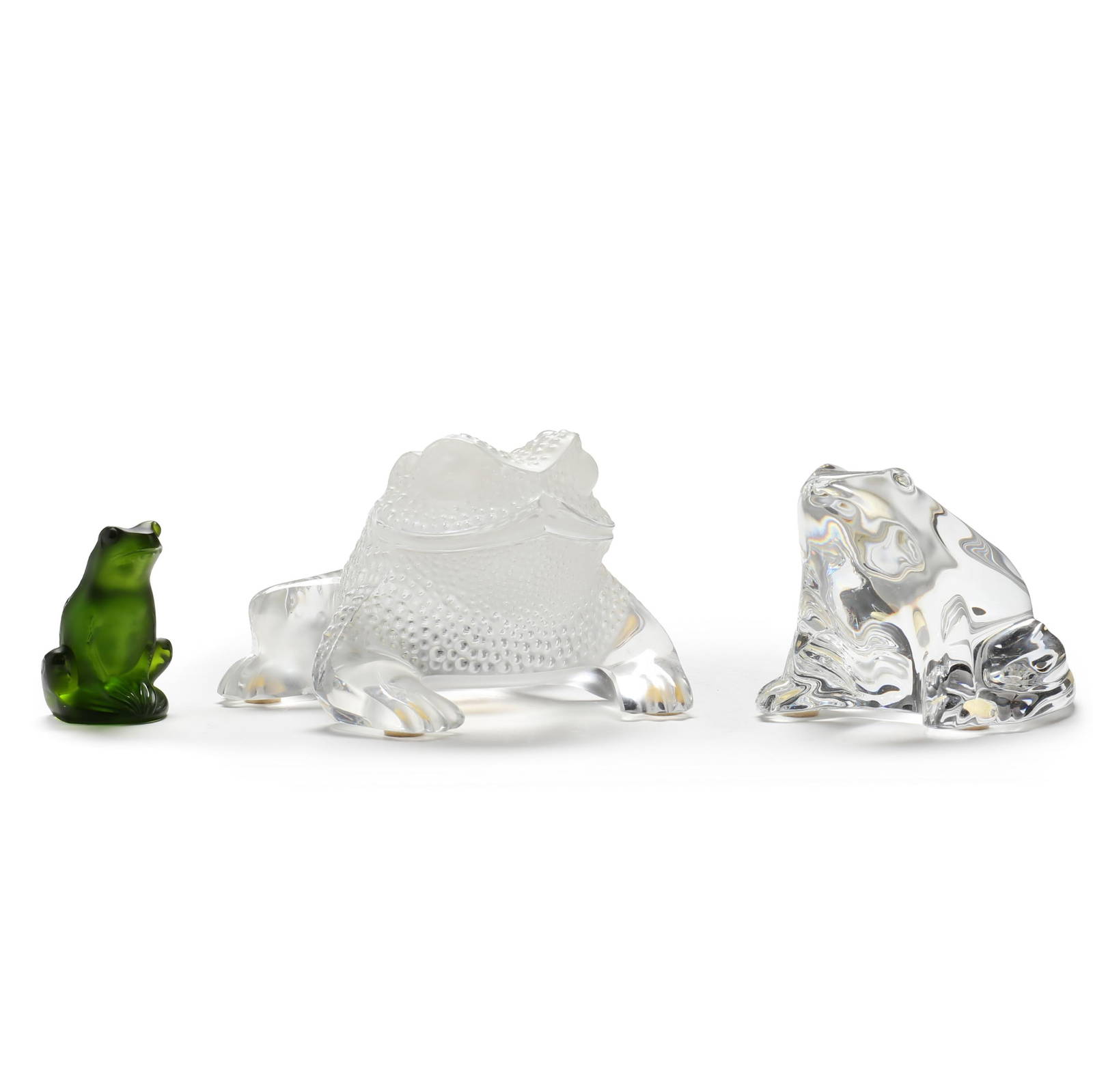 Collection Of Three Crystal Frogs, Baccarat And Lalique Auction