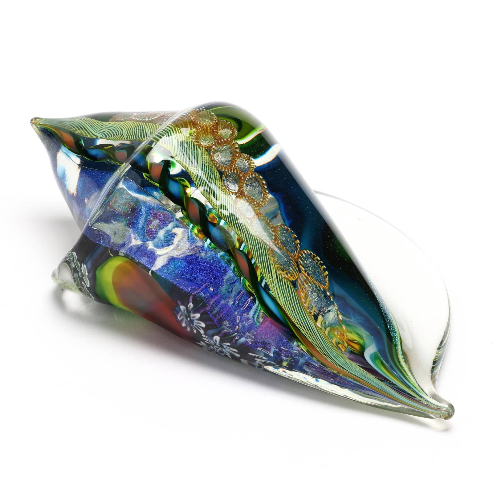 James Nowak (american, B. 1956), Art Glass Conch Shell Auction