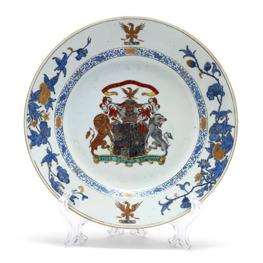 A Chinese Export Armorial Plate, Coat Of Arms Of Sandilands