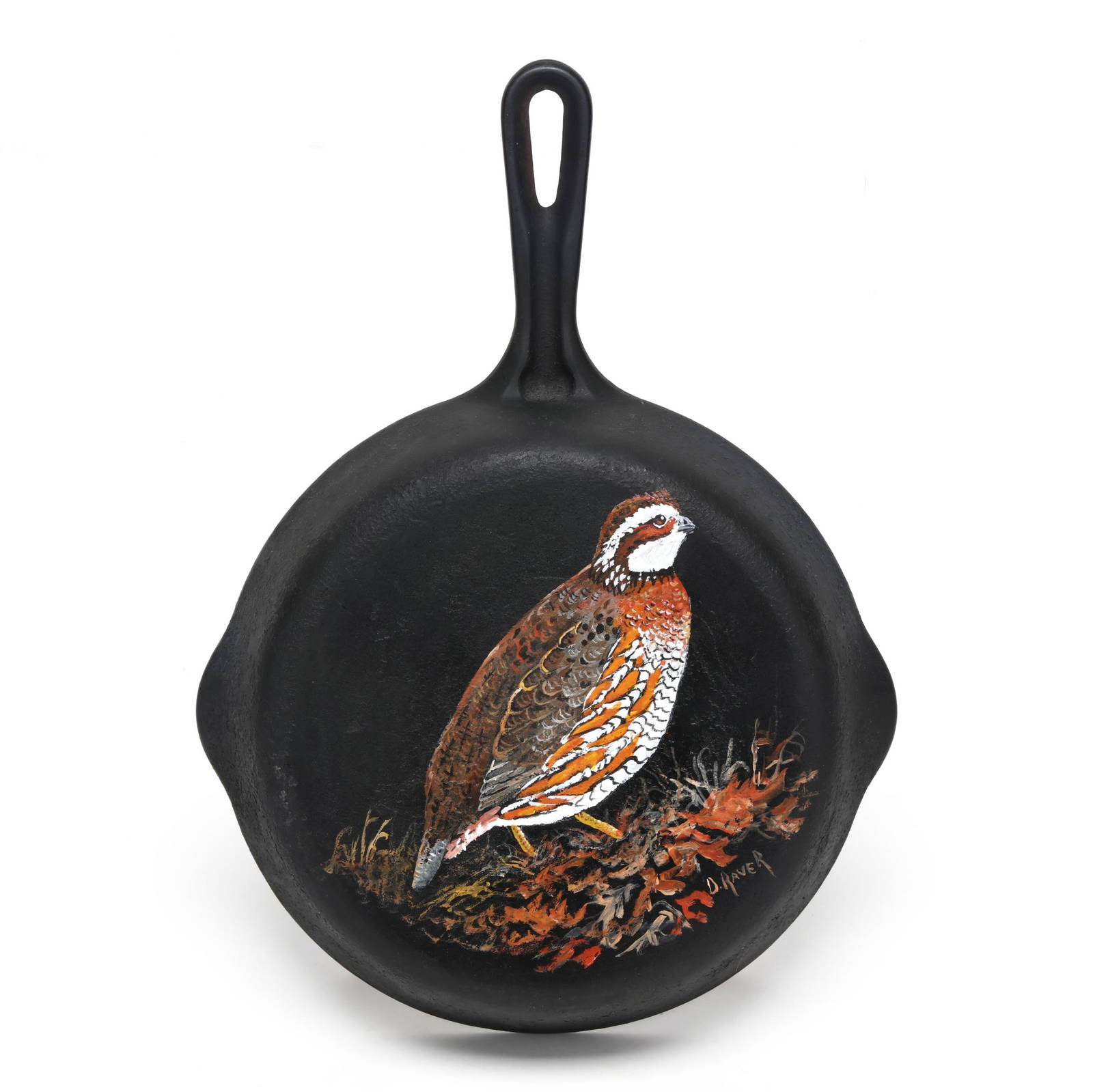 Duane Raver (nc, 1927-2022), Quail On Cast Iron Skillet Auction