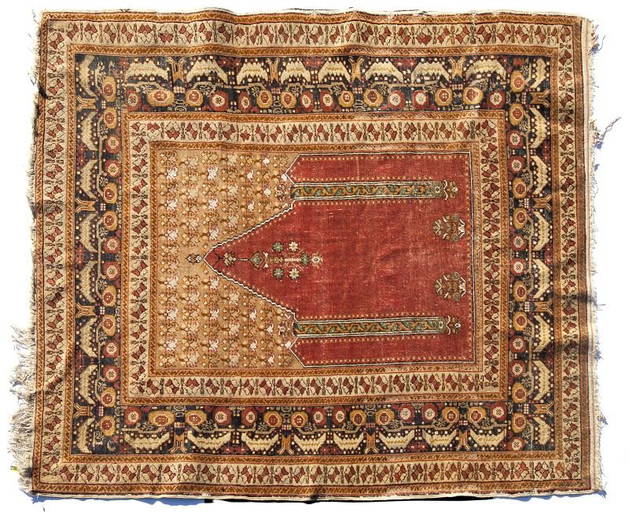 Semi Antique Persian Prayer Rug