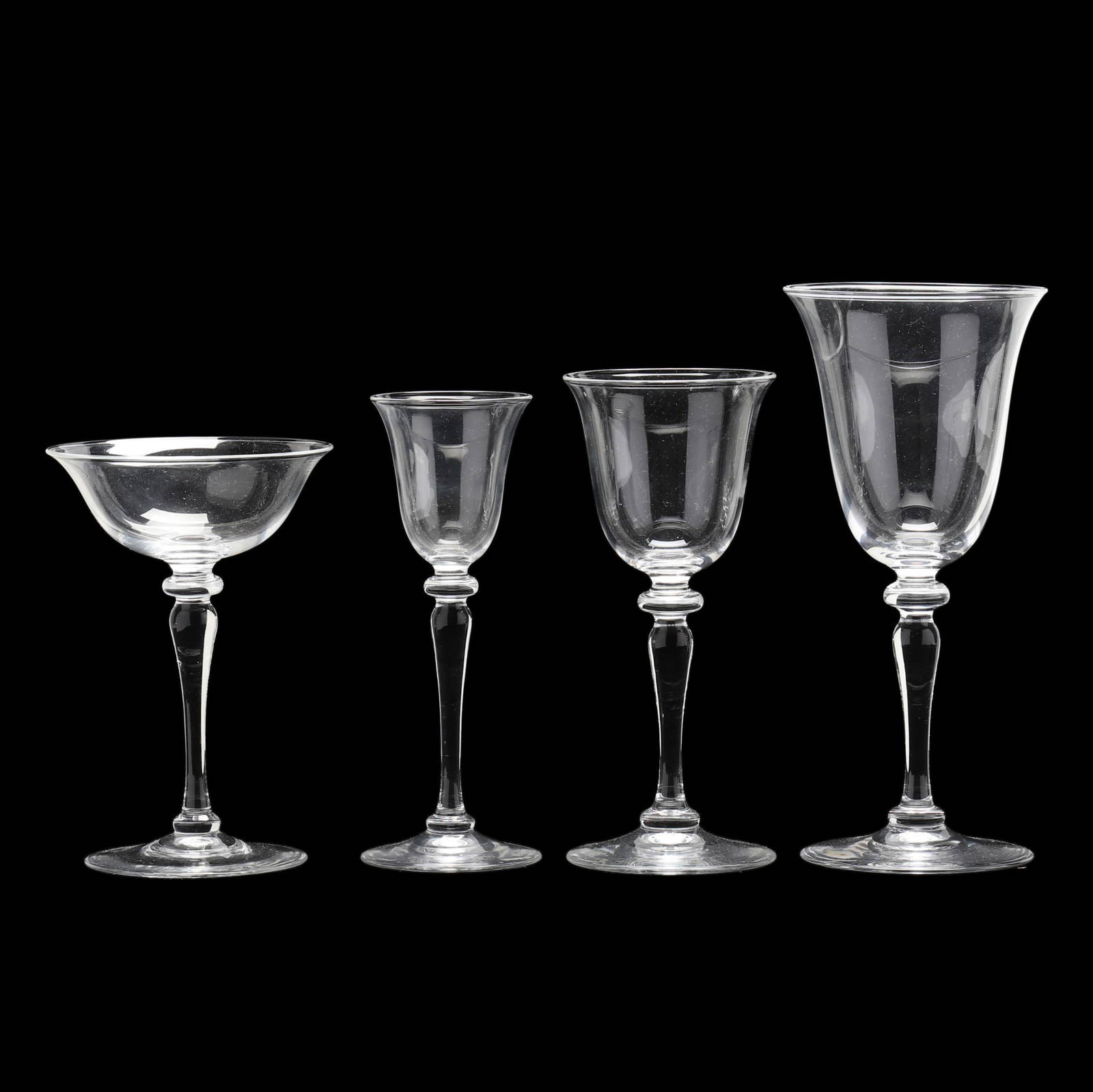 Group Of Steuben Crystal Stemware Auction