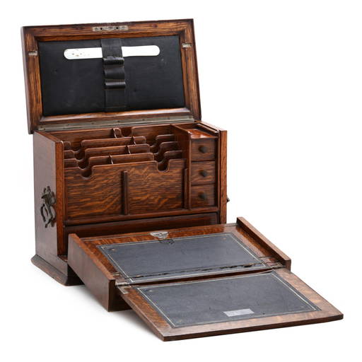 Antique English Oak Portable Desk Compendium