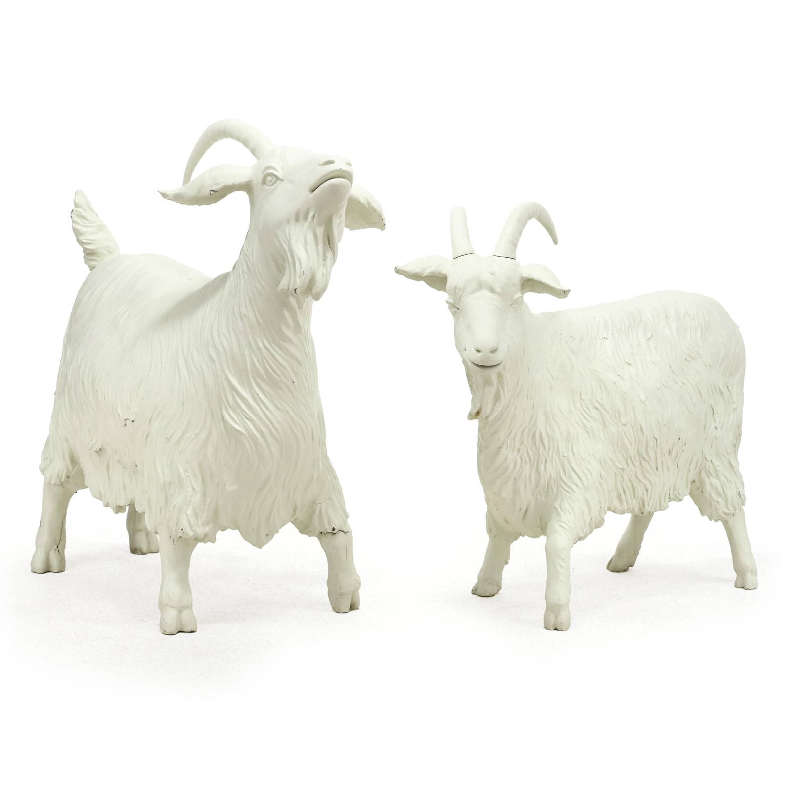 Pair Of Life-size Goat Sculptures Auction