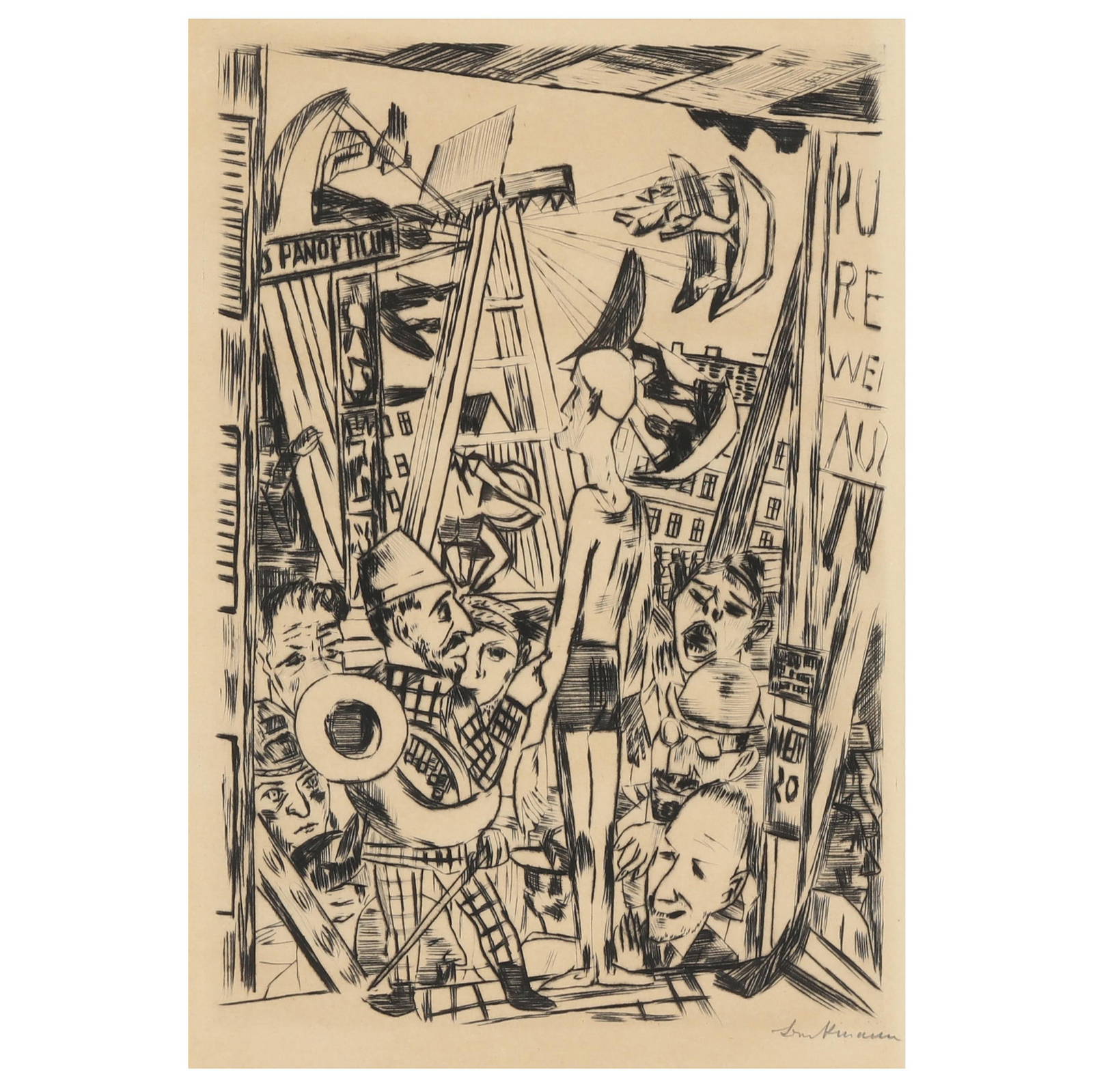 Max Beckmann (german, 1884–1950), Der Grosse Mann (the Tall Man) Auction