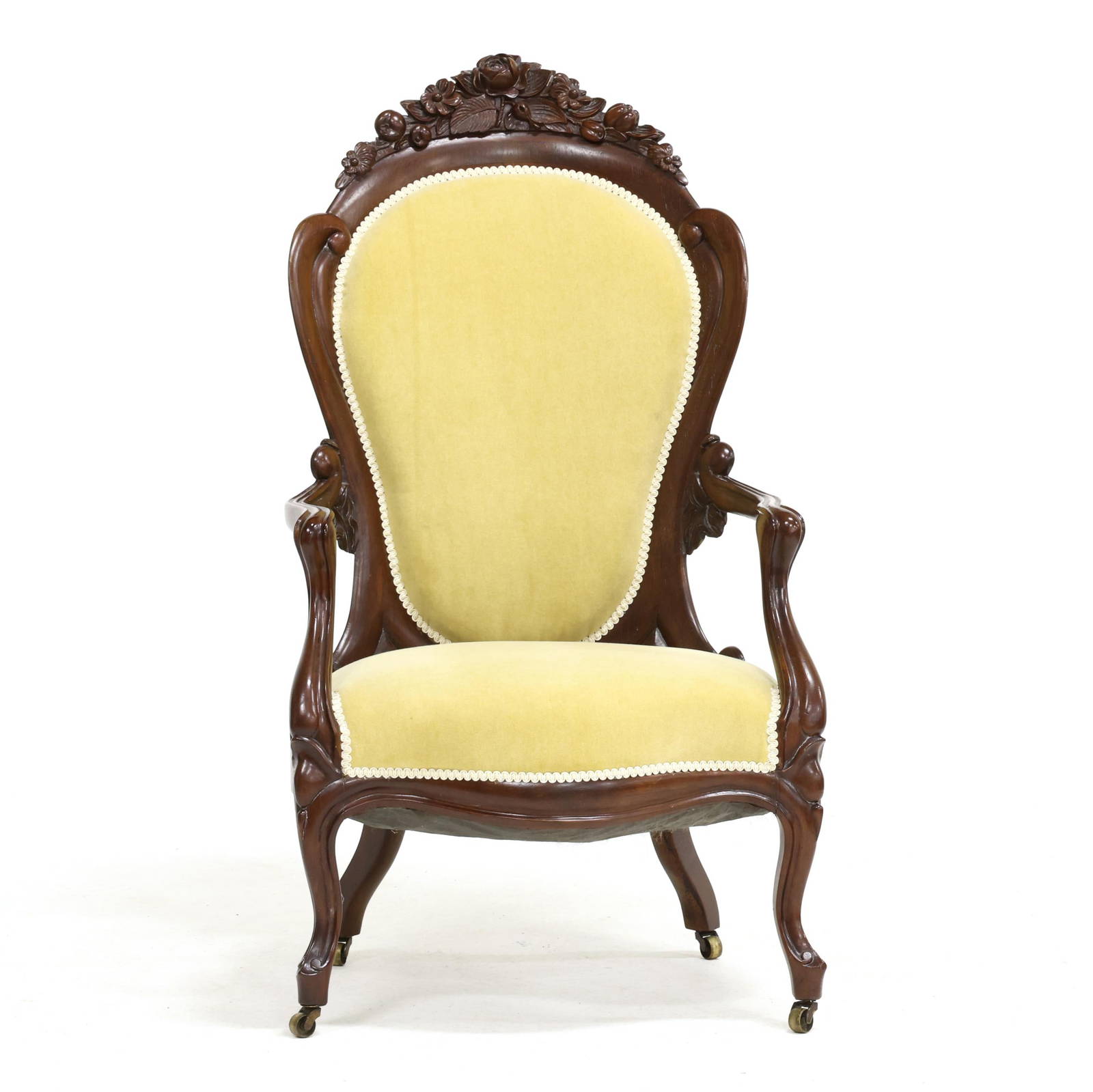 Attributed Belter, Rococo Revival Carved Rosewood Parlor Chair Auction