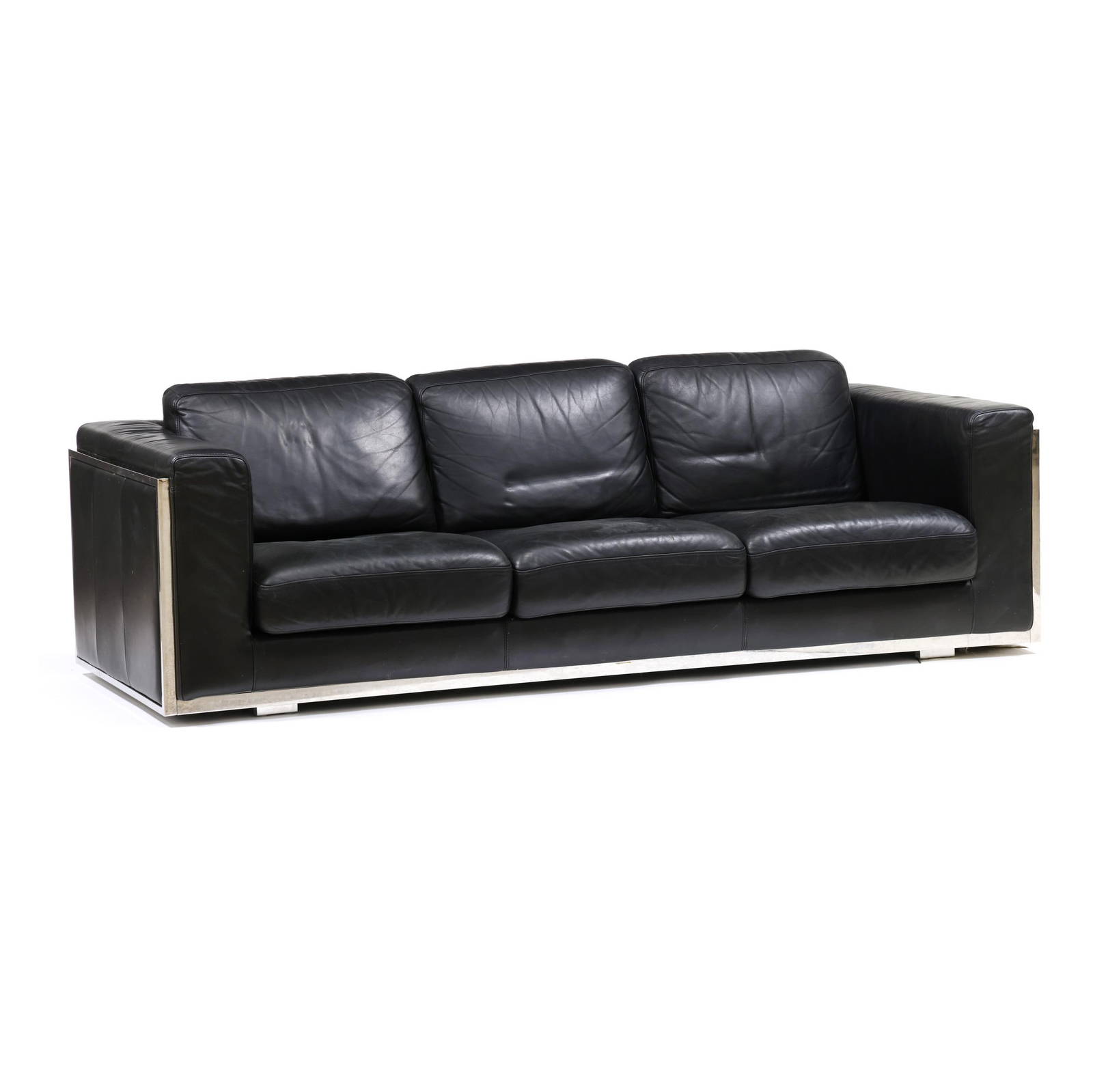 Decoro, Steel And Leather Sofa Auction
