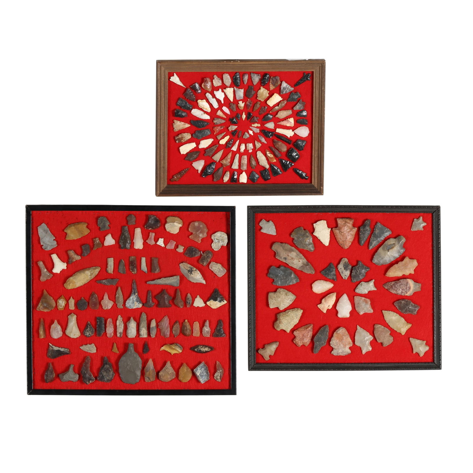 Three Frames Of American Indian Stone Projectile Points And Tools - Jun ...
