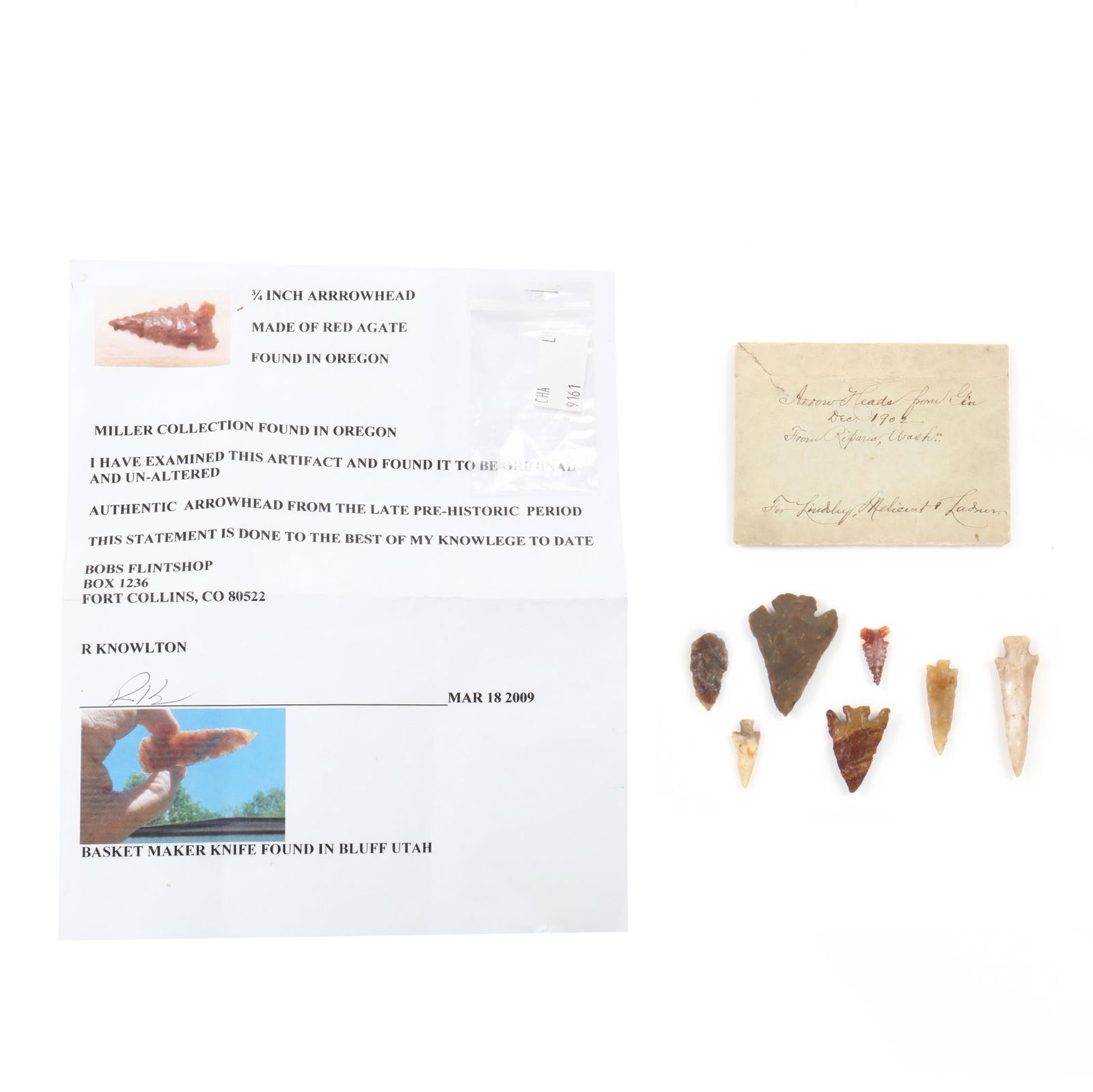 Seven Small Arrowheads From The Pacific Northwest With Old Provenance ...