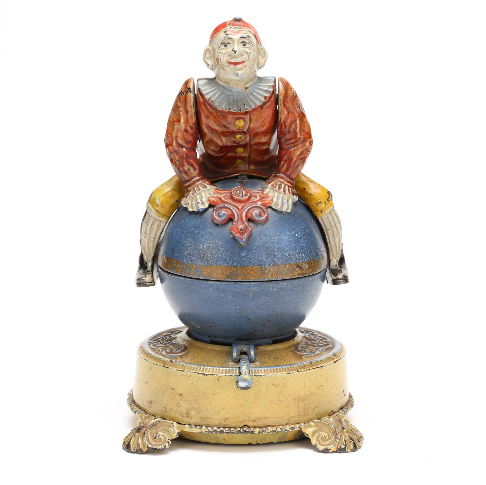 J. & E. Stevens (ct, 1843-1950), Acrobatic Clown Mechanical Coin Bank ...