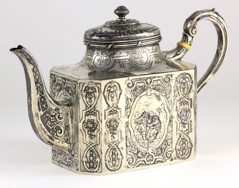 German Silver Teapot, 19th Century