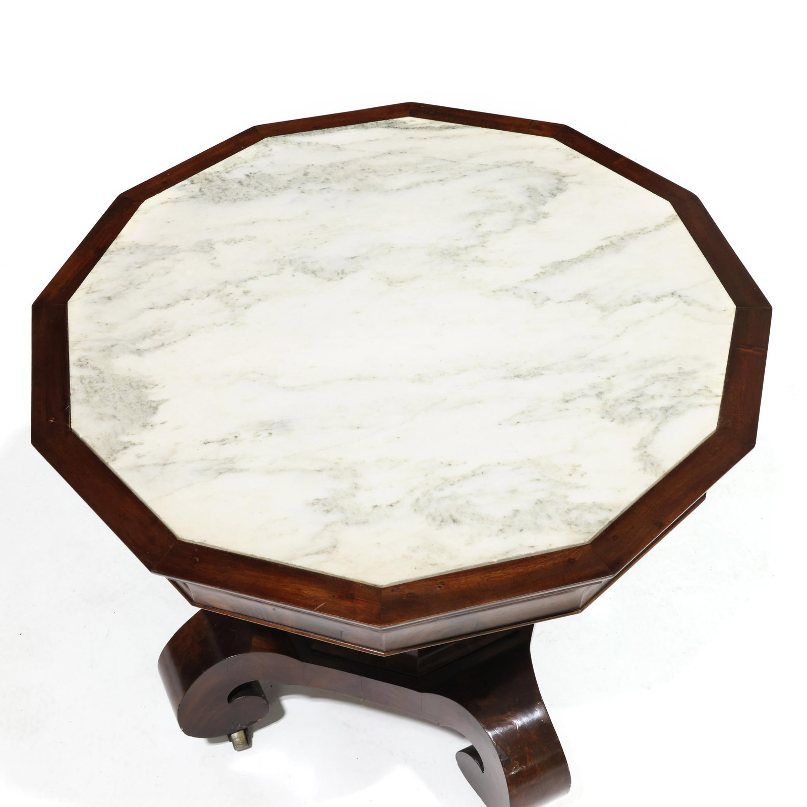 American Classical Marble Top Mahogany Center Table Auction