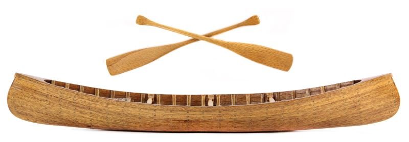 Mahogany Strip Wood Model Canoe