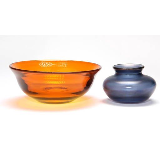 Two Dominick Labino Art Glass Objects