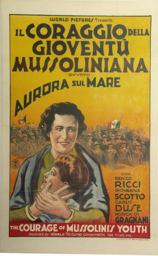 Mussolini Old 1930s Italian Propaganda Movie Poster