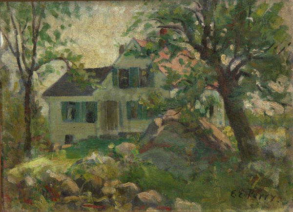 Ernest E. Perry American 20c Stone Wall Painting