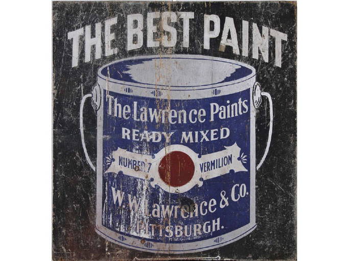 Old Lawrence Paint 1940's Wood Enadvertising Sign