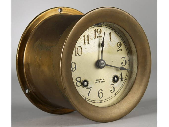 Chelsea Antique 1920's Brass Ships Bell Clock