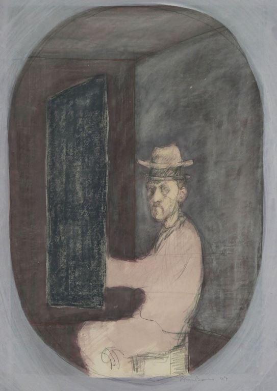Brian Bourke (irish, 1936 ) Self Portrait Painting