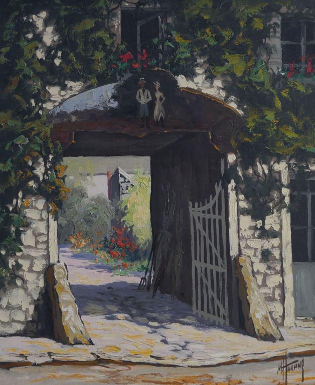 Marcel Harang (french, 1910 ) Gate Oil Painting